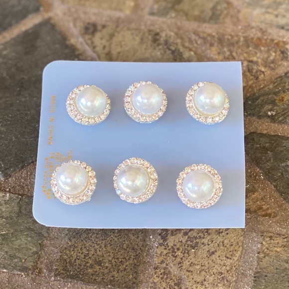 Accessories | Pearl Silver Rhinestone Hair Spinners | Poshmark